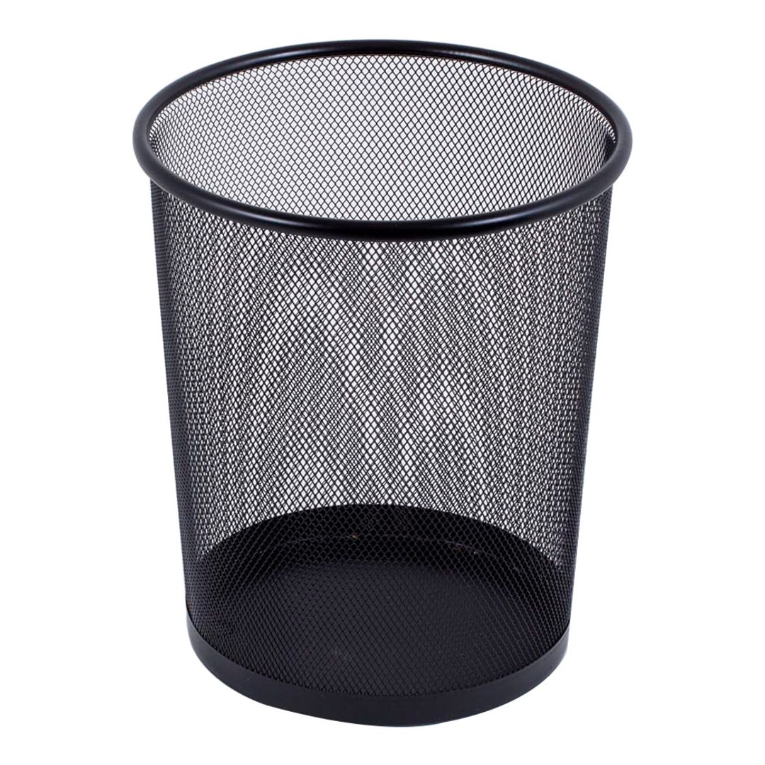 Caneca metálica circular en malla negra - Panamericana