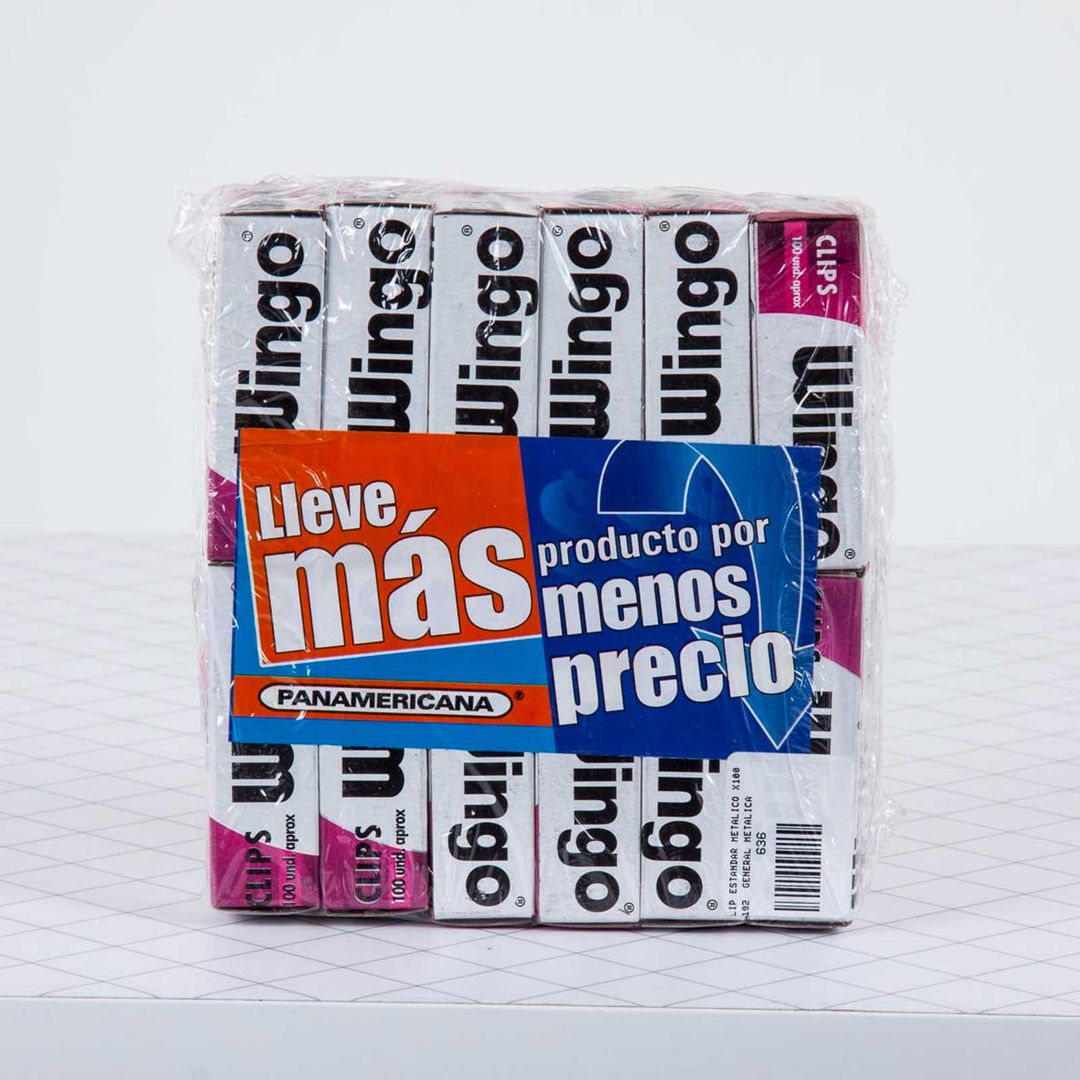 Clip estándar metálico 12 cajas x 100 unidades c/u - Panamericana