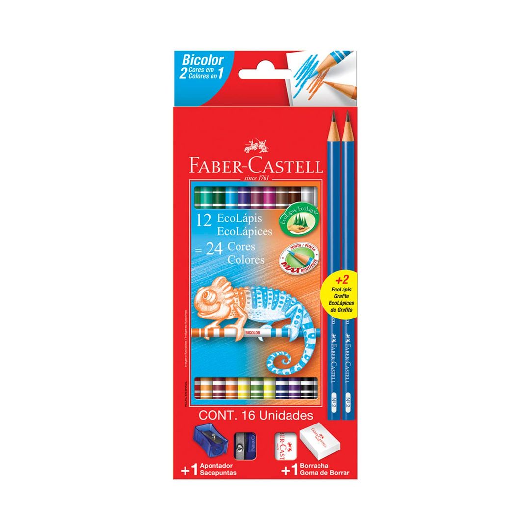 Colores Faber-Castell bicolor x 12 unidades - Panamericana