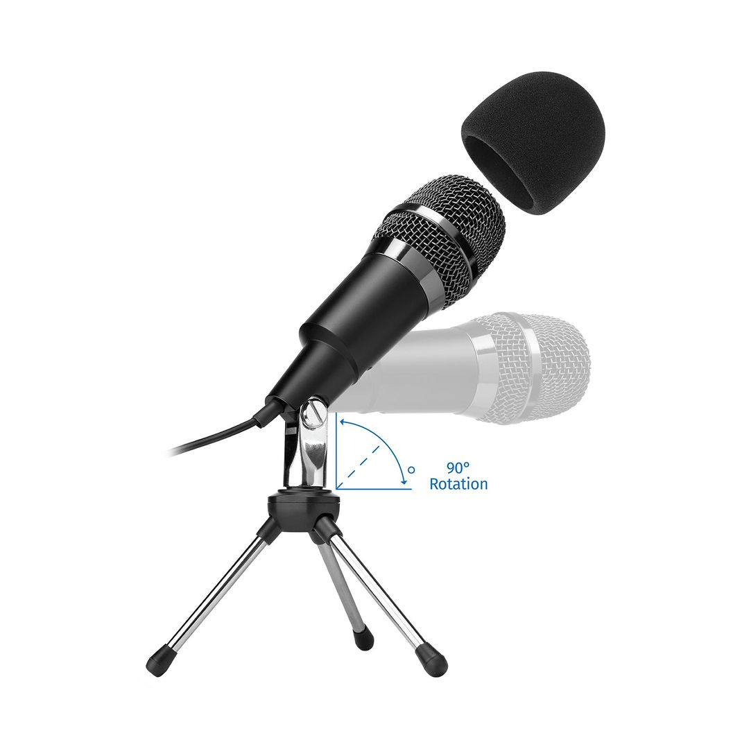 Micrófono con trípode mini y filtro - Panamericana