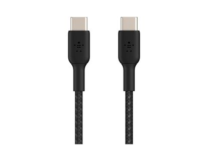 Cable USB-C a USB-C trenzado negro, 1 m - Panamericana